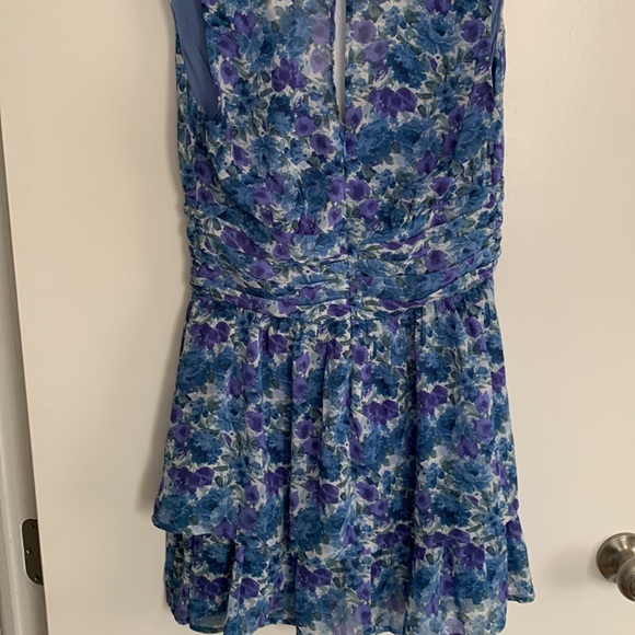 Lulus Dresses Sweet Type Of Love Blue Floral Print Tiered Mini